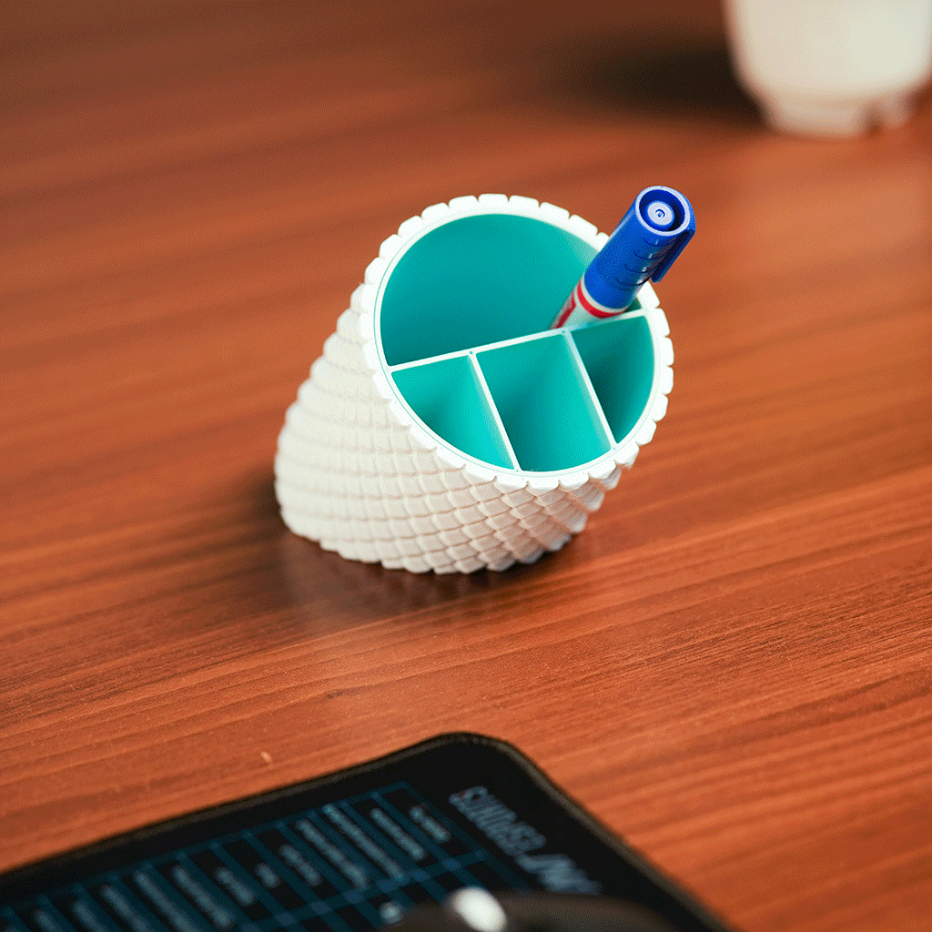 LayerStory Tilt Hexa Desk Organizer – Angled Hexagonal Pen Holder